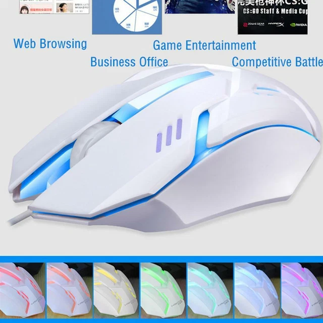 MICE ERGONOMICS WIRED Gamer Mouse Flank Cable Laptop PC Gaming Mouse ...