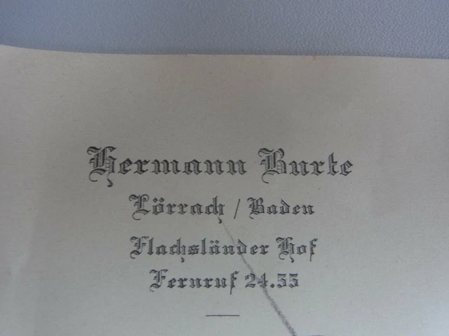 POETA & PITTORE Hermann Burte (1879-1960): Eh. Brief Libero Lörrach ...