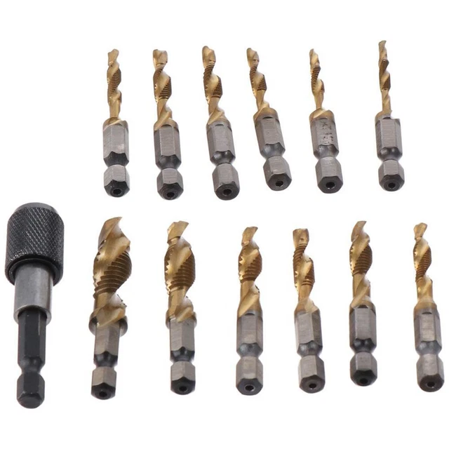 13PCS TITANIUM COMBINATION Drill for Drilling, Tapping and ...