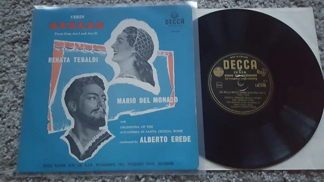 RENATA TEBALDI/ MARIO del Monaco/ Alberto Erede - Otello 10'' Vinyl LP ...