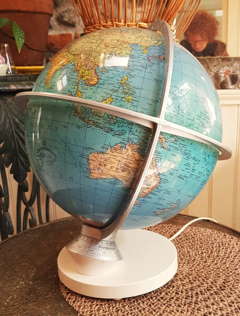 PLANISPHÈRE GLOBE TERRESTRE lumineux Colomb Verlag Vintage Paul ...