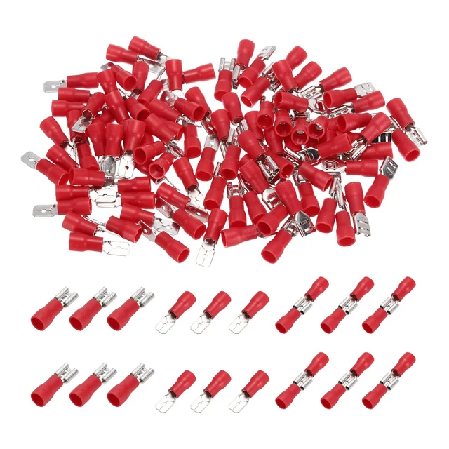 50 SET HEAT Shrink Wire Terminals, 12-10AWG Red Insulated Crimp ...