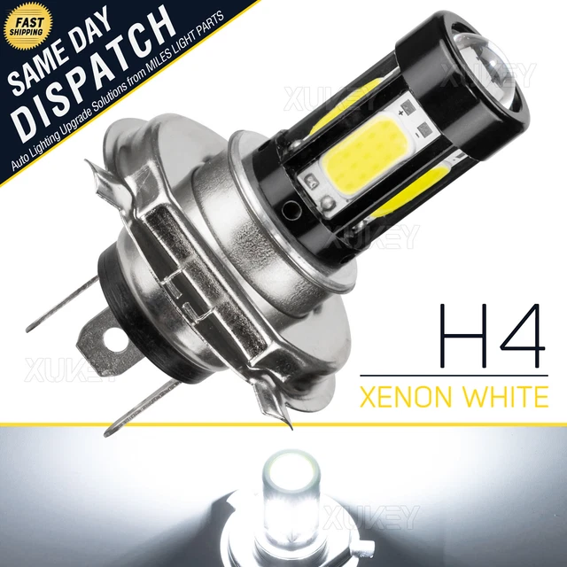 WHITE H4 9003 LED Bulb 6000K HS1 Replacement High/Low Beam Motorcycle Headlight £8.75 - PicClick UK