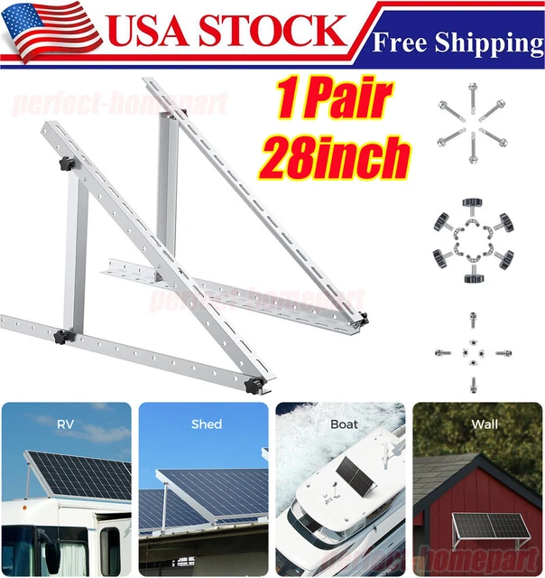 SOLAR PANEL RV Tilt Mount Brackets Kit System Roof Flat Surface ...