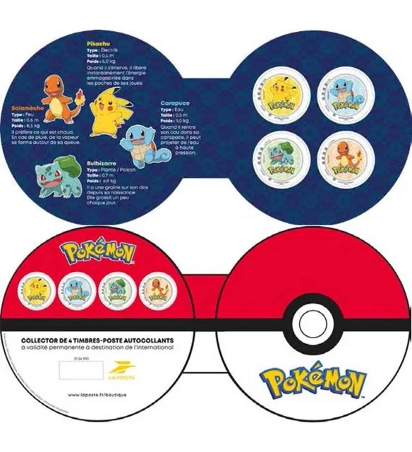 TIMBRE COLLECTOR POKÉMON / 1 Set Of 4 Stamps limited Edition / POST fr ...