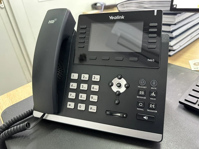 YEALINK SIP-T46S POE 16 Line IP Corded Conference Phone LCD Display £39.99 - PicClick UK