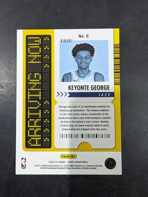 CARTA ROOKIE 2023-24 Panini NBA Hoops - Keyonte George #6 in arrivo ora nuova EUR 2,82 - PicClick IT