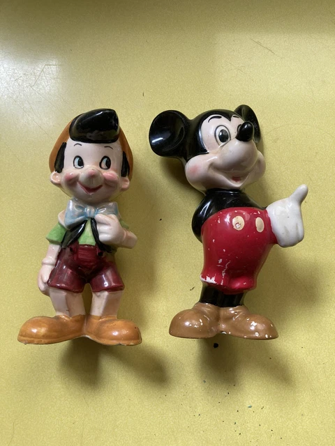 DISNEY PINOCCHIO AND Mickey Mouse Ceramic Figures Retro Japan Rare ...