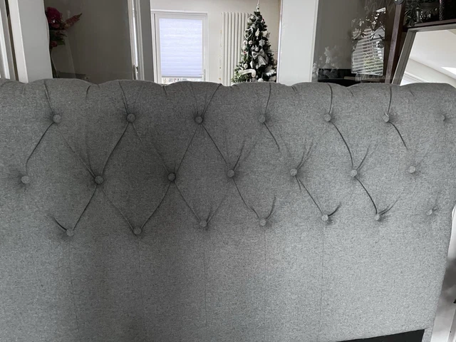 💕NEXT DOUBLE SLEIGH Bed Frame In Quality Grey Upholstered Fabric 💕 £150 ...