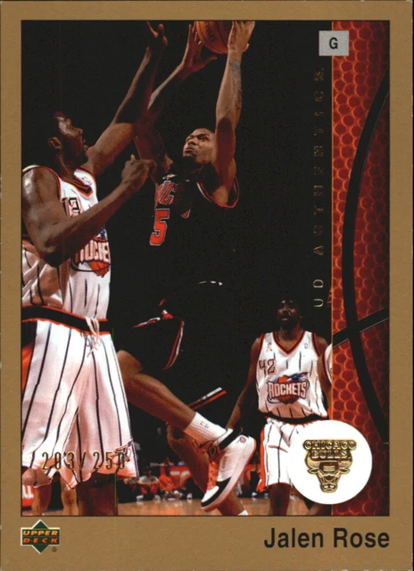 2002-03 UD AUTHENTICS Gold Chicago Bulls carte basketball #8 Jalen Rose ...