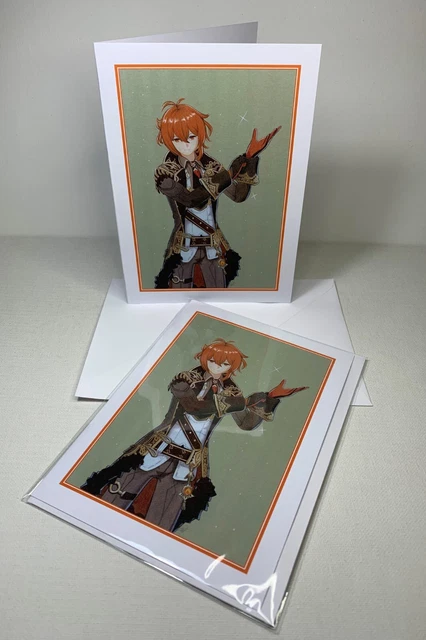 DILUC GENSHIN IMPACT Fan Art Greeting Card 5x7" £3.25 - PicClick UK