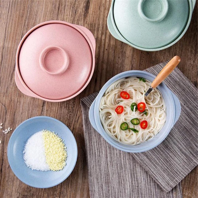 BOL À SOUPE pratique et réutilisable avec couvercle paille de blé ...