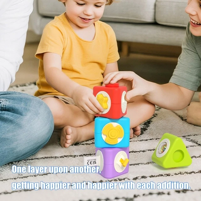 EDUCATIONAL STACKING BLOCK Toy Promotes Fine Motor Skill Development ...