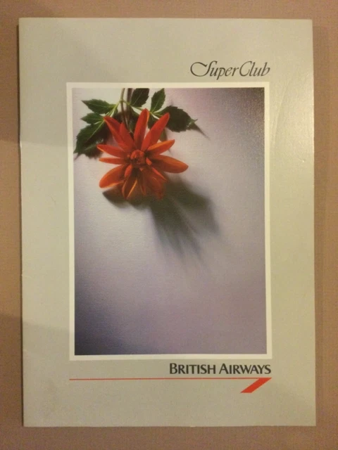 BRITISH AIRWAYS SUPER Club inflight menu London to Nairobi February ...