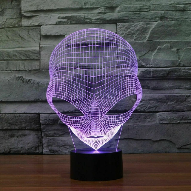 UFO 3D ET Martian Alien 7 Color Changing Led Table Lamp Night Light ...
