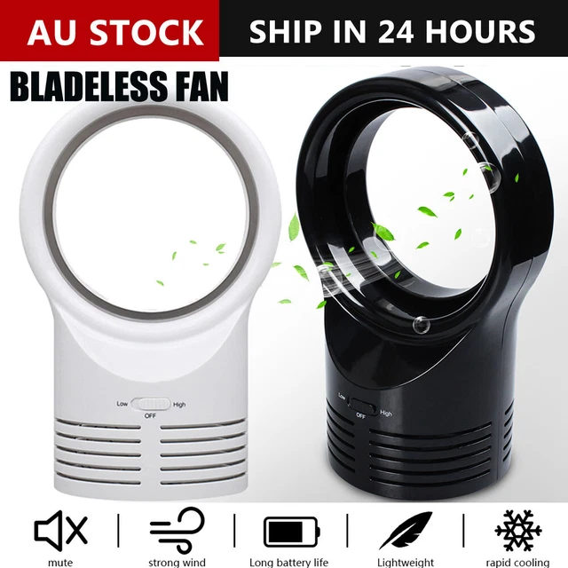 BLADELESS COOLING FAN Desk Desktop Table Air Flow Cooler Computer 2 ...