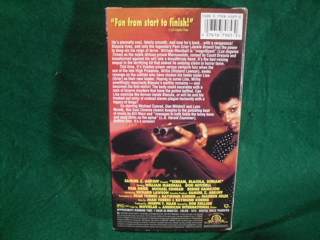 SCREAM BLACULA SCREAM Pam Grier Blaxploitation Movie VHS Tape EUR 14,08 ...
