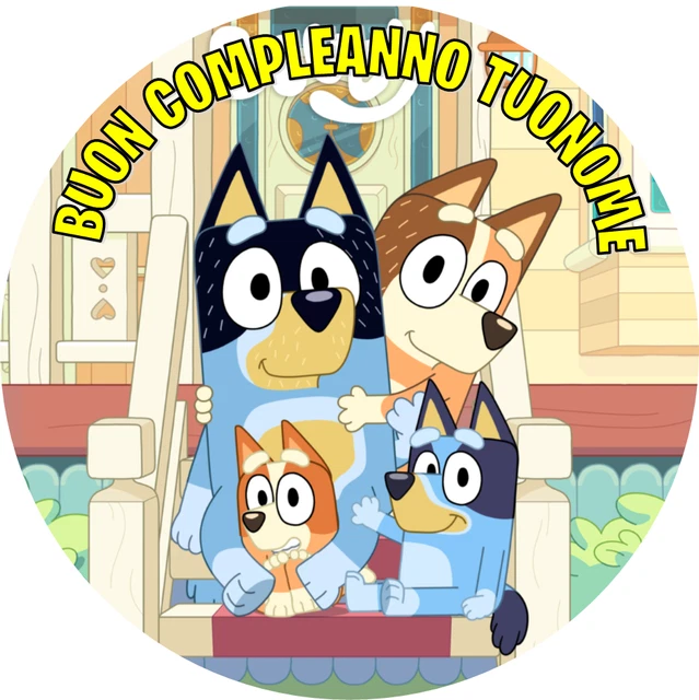 CIALDA BLUEY CARTONE RETTANGOLARE / ROTONDA Torta Ostia NOME ostie per ...