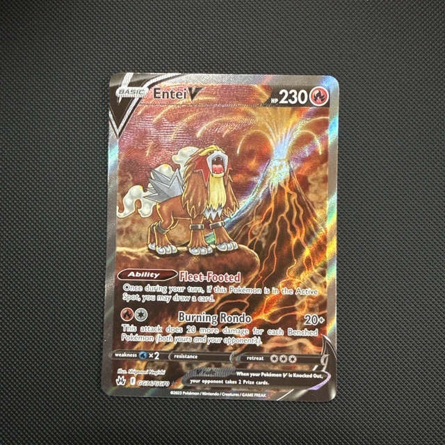 POKÉMON ENTEI V Holo Ultra Rare TCG Card Crown Zenith Galarian Gallery ...