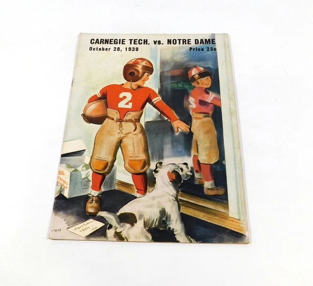 1939 NOTRE DAME at Carnegie Tech College Football Program 10-28-39 $78. ...