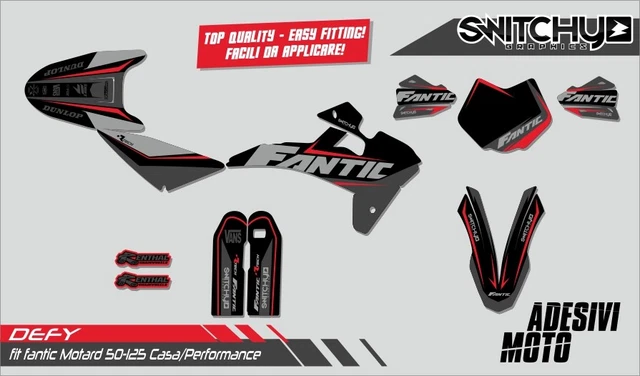 KIT ADESIVI GRAFICHE Defy Fantic Motard 50 125 Casa Performance 2017 ...