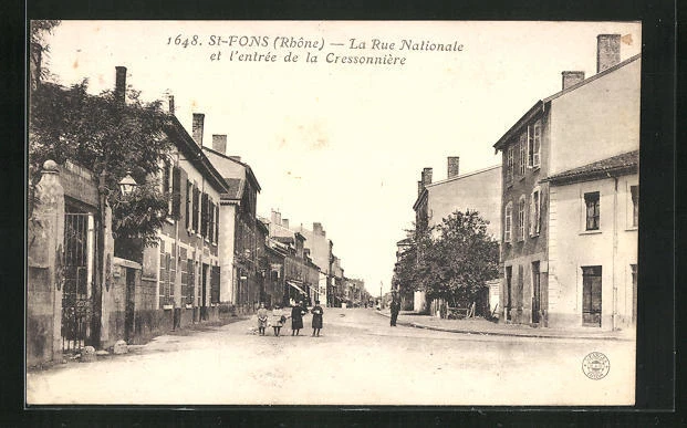 CPA ST-FONS, LA Rue Nationale et l´entrée de la Cressonnière EUR 4,00 ...