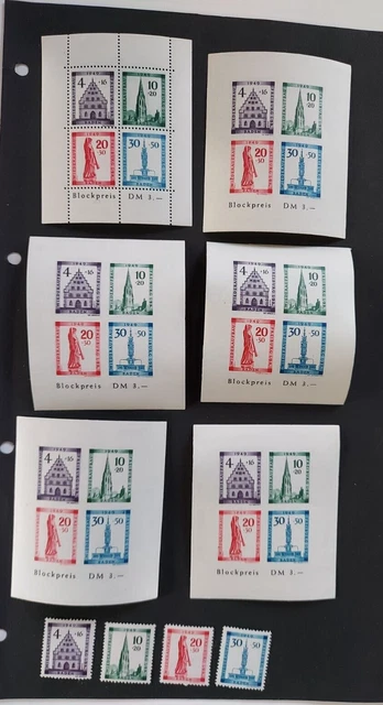 FRANZ. ZONE BADEN 5x Block 1B, 1x 1A, 38/41A EUR 22,72 - PicClick DE