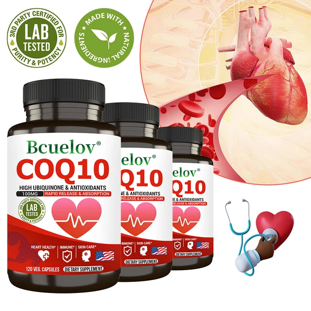 COQ10 - CO Enzyme Ubiquinone CQ10 Of Coenzyme Q10 100mg 30/60/120Vegan ...