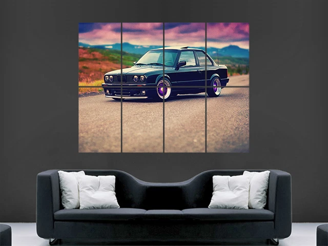 BLACK BMW E30 325i CAR SPORT WALL ART PRINT LARGE GIANT £18.95 ...