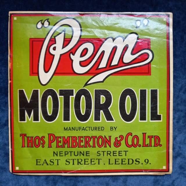 VINTAGE 1930S SHOP SIGN......'THOs PEMBERTON MOTOR OIL' £45.00 ...