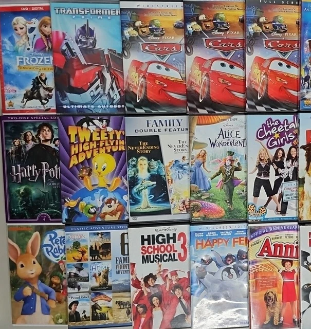 WHOLESALE LOT 100+ DVDs Kids & Family Children's Baby Pixar Disney Veggie Potter $57.77 ...