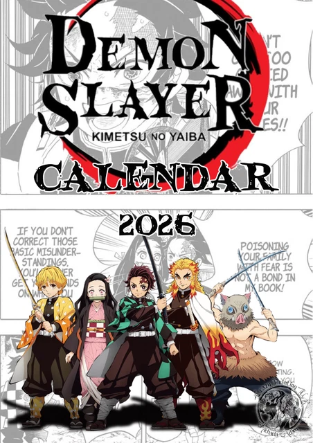 DEMON SLAYER CALENDAR 2026-Anime Calendar 2026-Anime Gifts-Kimetsu No ...