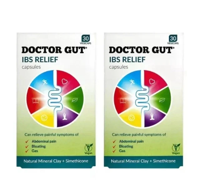 DOCTOR GUT IBS Relief Capsules 30s x2 Abdominal Pain Bloating Gas ...