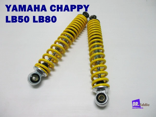 FIT YAMAHA CHAPPY LB50 LB80 REAR CHROME SHOCK YELLOW SPRING SET 285 mm ...