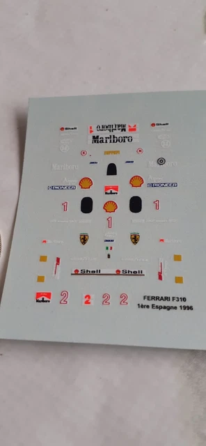 DECALCOMANIE DECALS DÉCO 1/87 pour ferrari f310 espagne 1996 EUR 5,00 ...