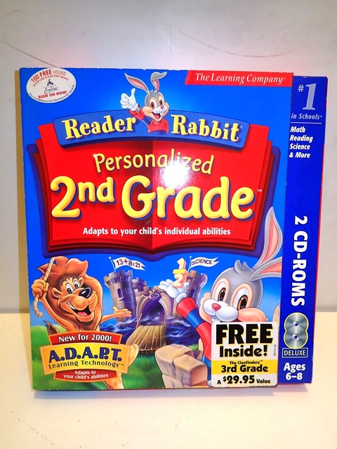 READER RABBIT PERSONALIZED 2nd Grade 2x CD Learning Company WIN / MAC ...