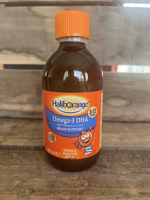 HALIBORANGE OMEGA-3 DHA Orange Flavoured Brain Support Syrup 300ml New ...