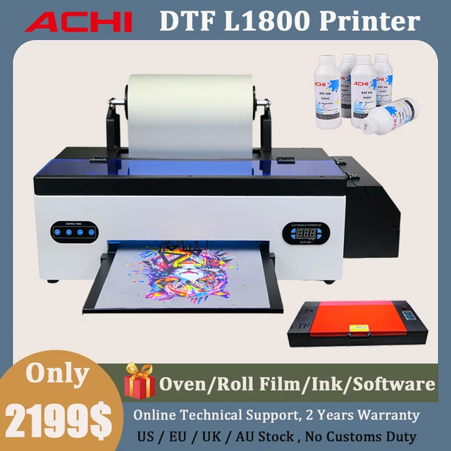 ACHI A3+ DTF Printer Epson R1390 L1800 Direct to Film Printer DIY Home ...