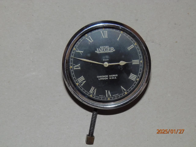 VINTAGE JAEGER CAR clock, Jaeger Chronos Works, 8-day, Pre-war, working ...