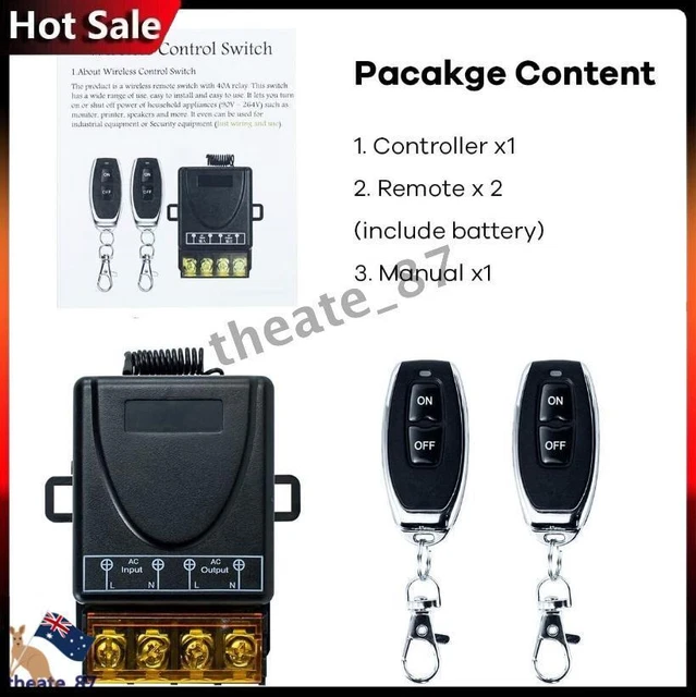 433MHZ RELAY WIRELESS Remote Control Switch Light ON OFF Switch ...