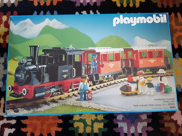 RARE WORKING 90S Playmobil Steam Train Set 4003 with Extras, Boxed Top ...