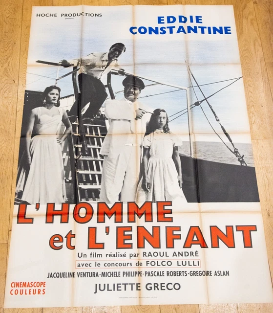 L'HOMME ET L'ENFANT Affiche cinéma 120x160 RAOUL ANDRÉ, EDDIE ...