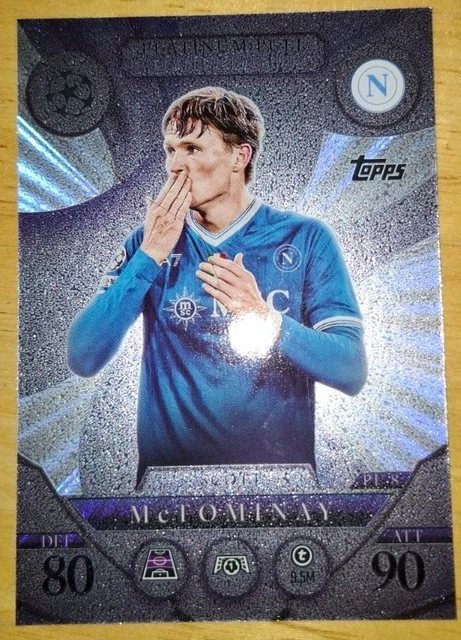 TOPPS UCC MATCH Attax 2025 26 Scott McTominay Napoli Platinum Pull £1. ...