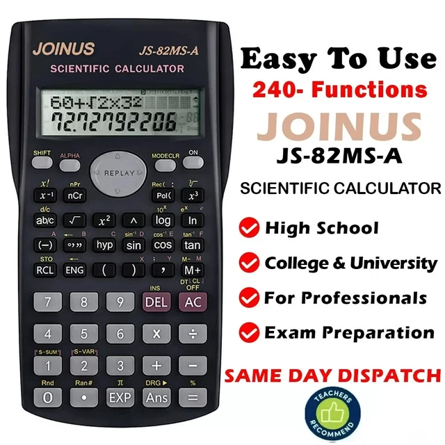 SCIENTIFIC CALCULATOR ELECTRONIC Office 12 Digits School Exams Gcse ...