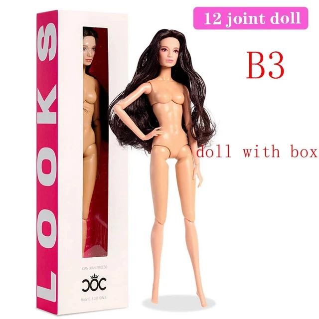 SCHWARZES HAAR 12“ volle Puppe nackte Haut 1/6 BJD Puppe Gelenkiger Körper EUR 34,72 - PicClick DE