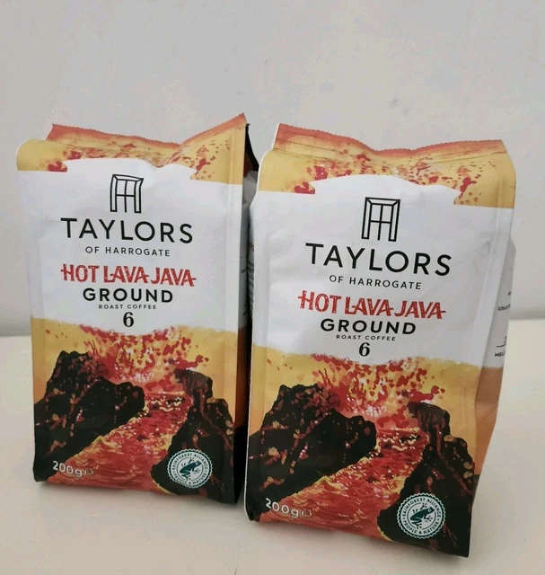 TAYLORS DE HARROGATE Café Moulu Hot Lava Java 2x 200g Torréfaction Extra Foncée EUR 24,11 ...