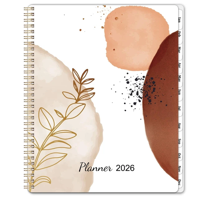 2026 PLANNER – 2026 Weekly and Monthly, Jan. 8.5" x 11", white, brown £ ...