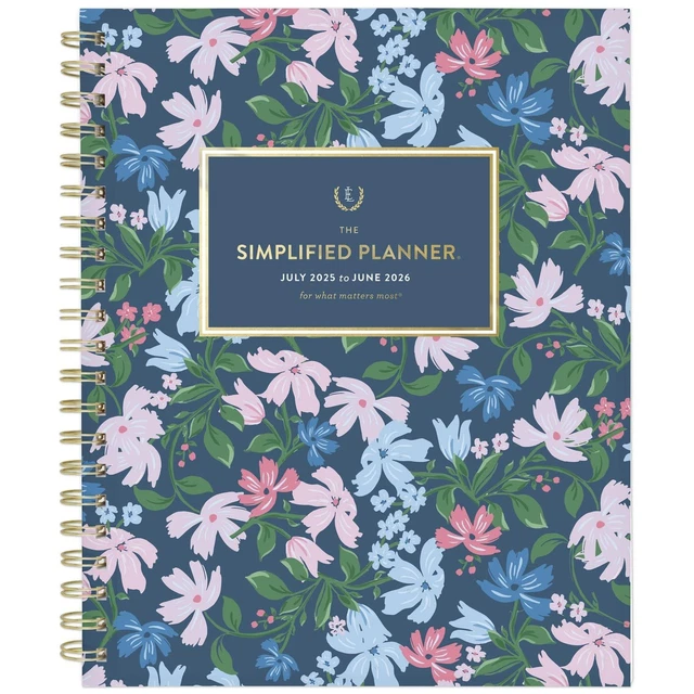 SIMPLIFIED ACADEMIC PLANNER July 2025 June 2026 8.5 x 11 Floral Design ...