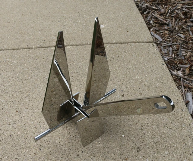 FLUKE DANFORTH STYLE Boat Anchor Stainless 10kg 22 lbs for Boats Length ...