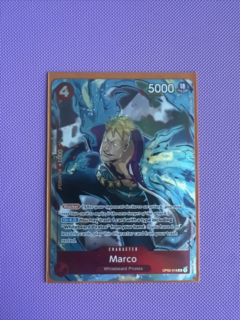 MARCO - OP02-018 - R Alt Art - Red - Paramount War - One Piece TCG £50. ...